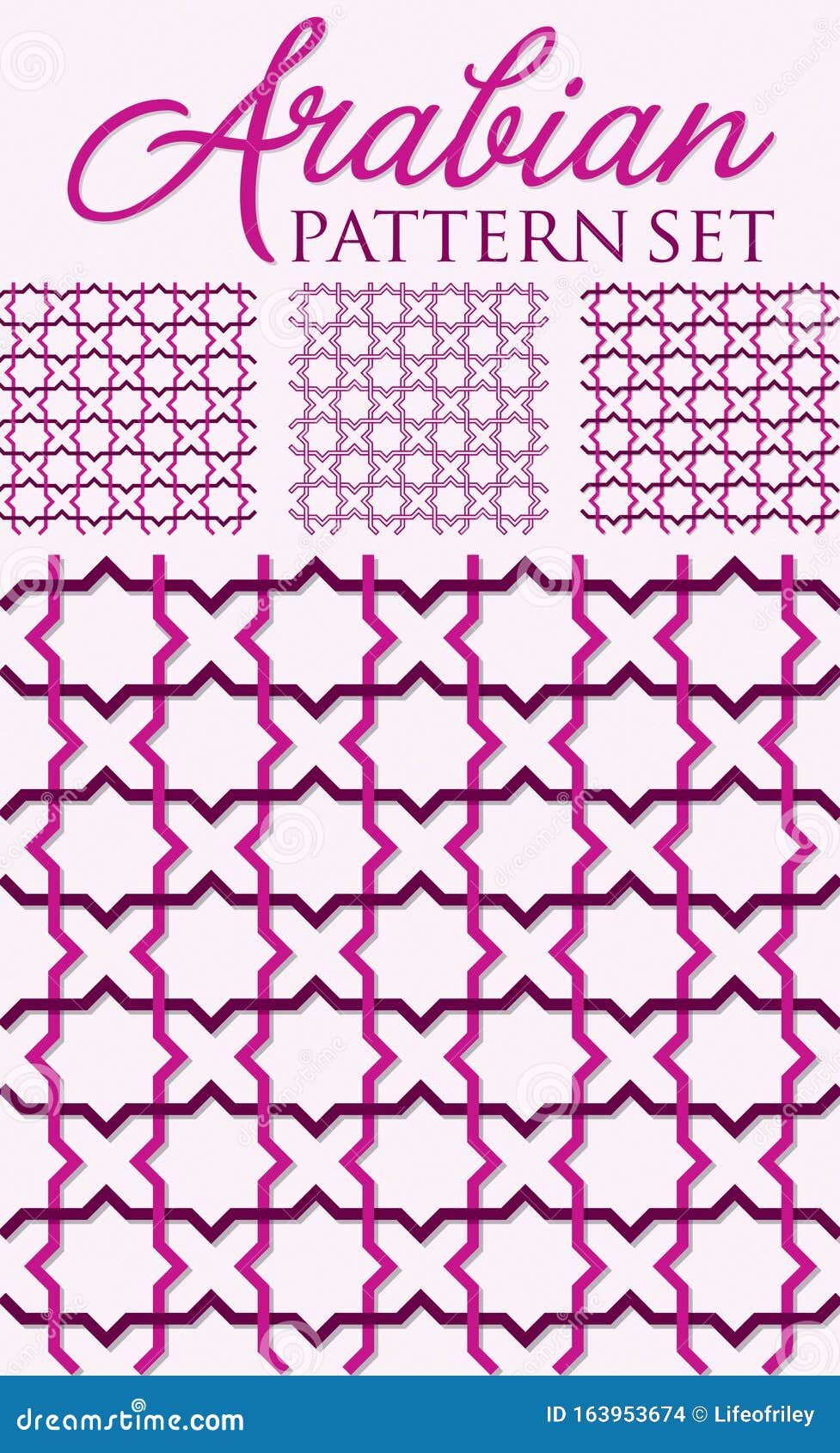 Arabian weave pattern set stock vector. Illustration of filigree ...