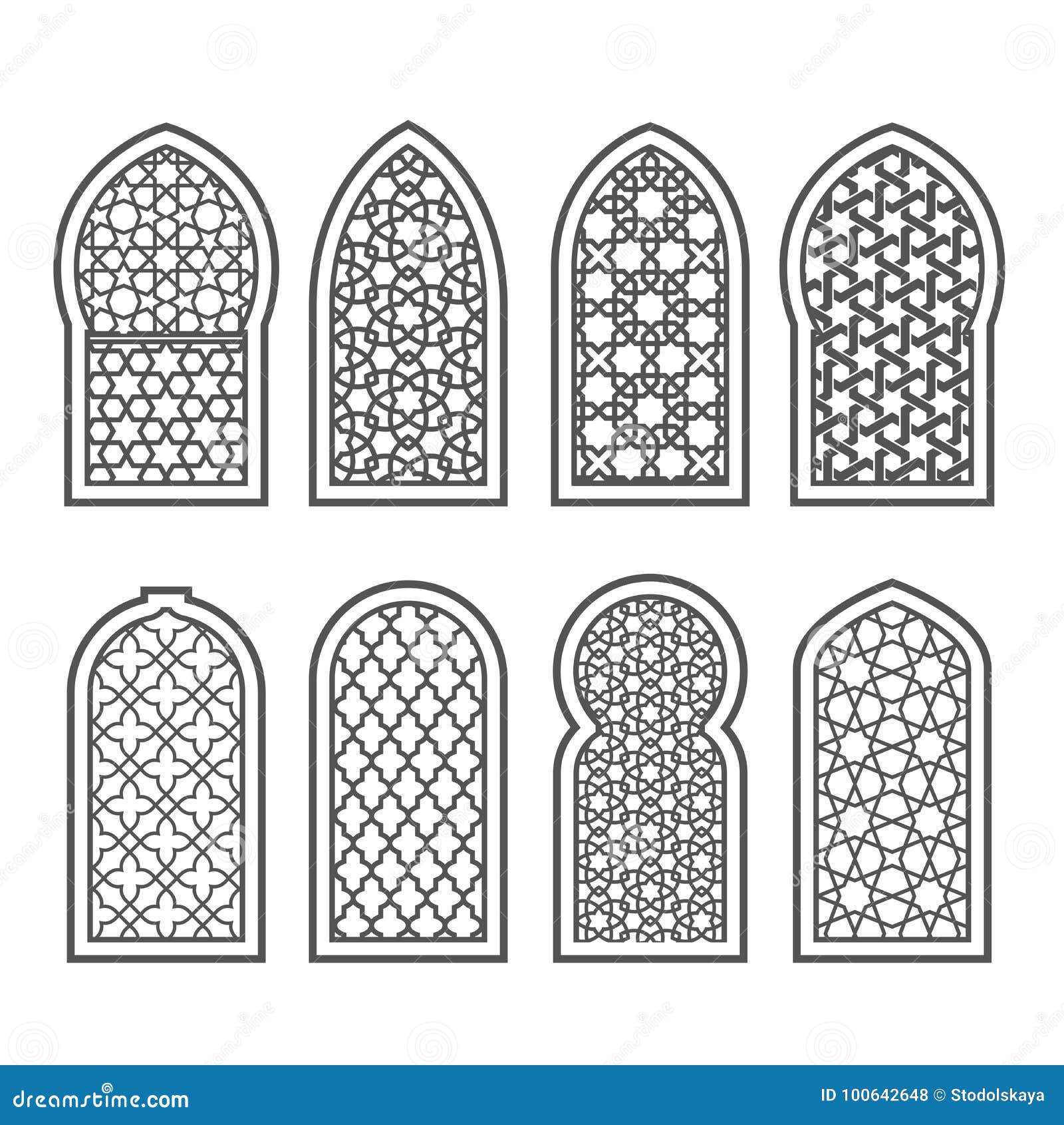 Arabian Window with Ornament - Grating Arabesque Stock Vector ...