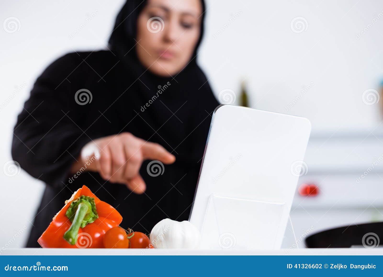 Arabian Woman Cooking in the Kitchen Stock Photo - Image of emirates ...