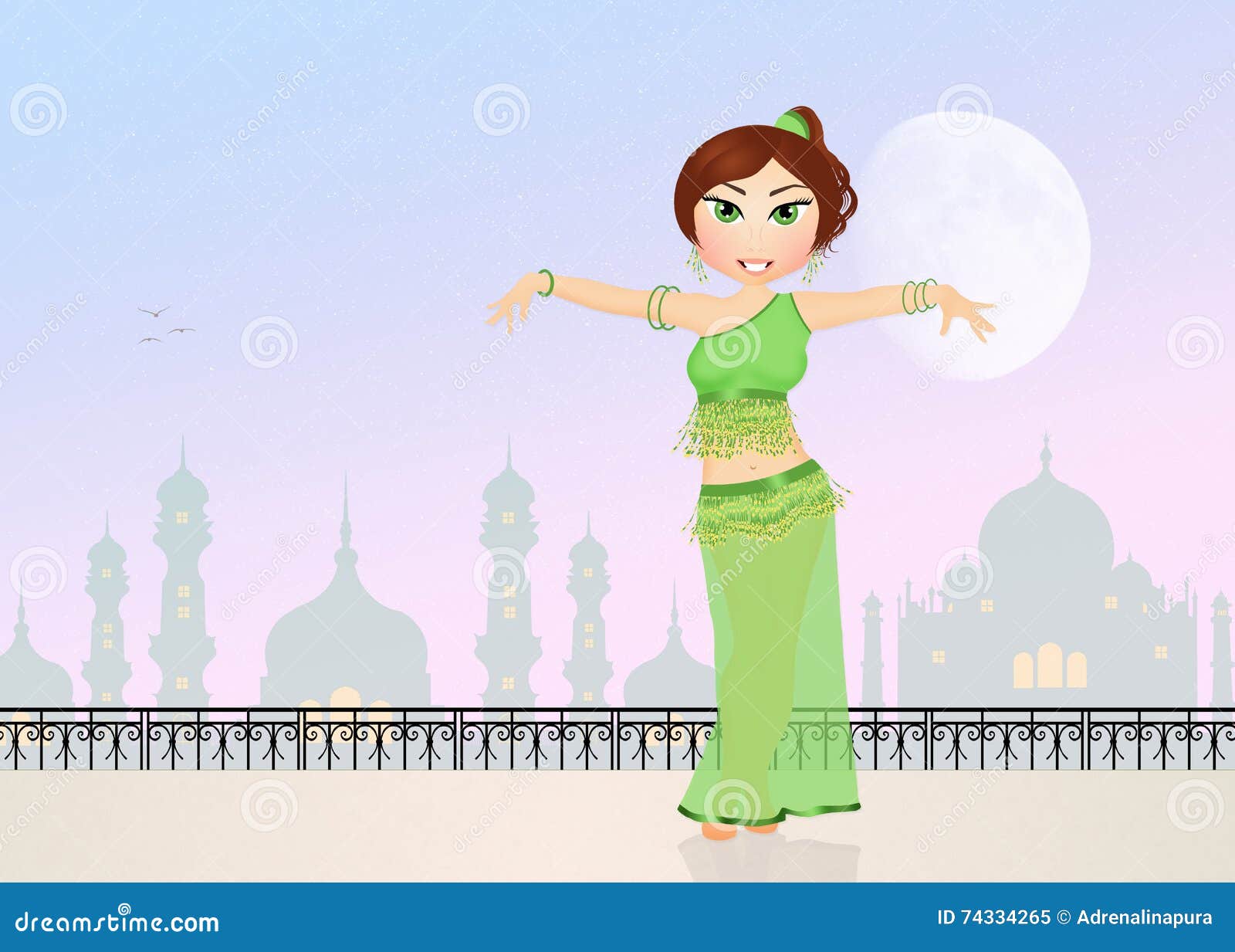 Arabian woman stock illustration. Illustration of sensual - 74334265