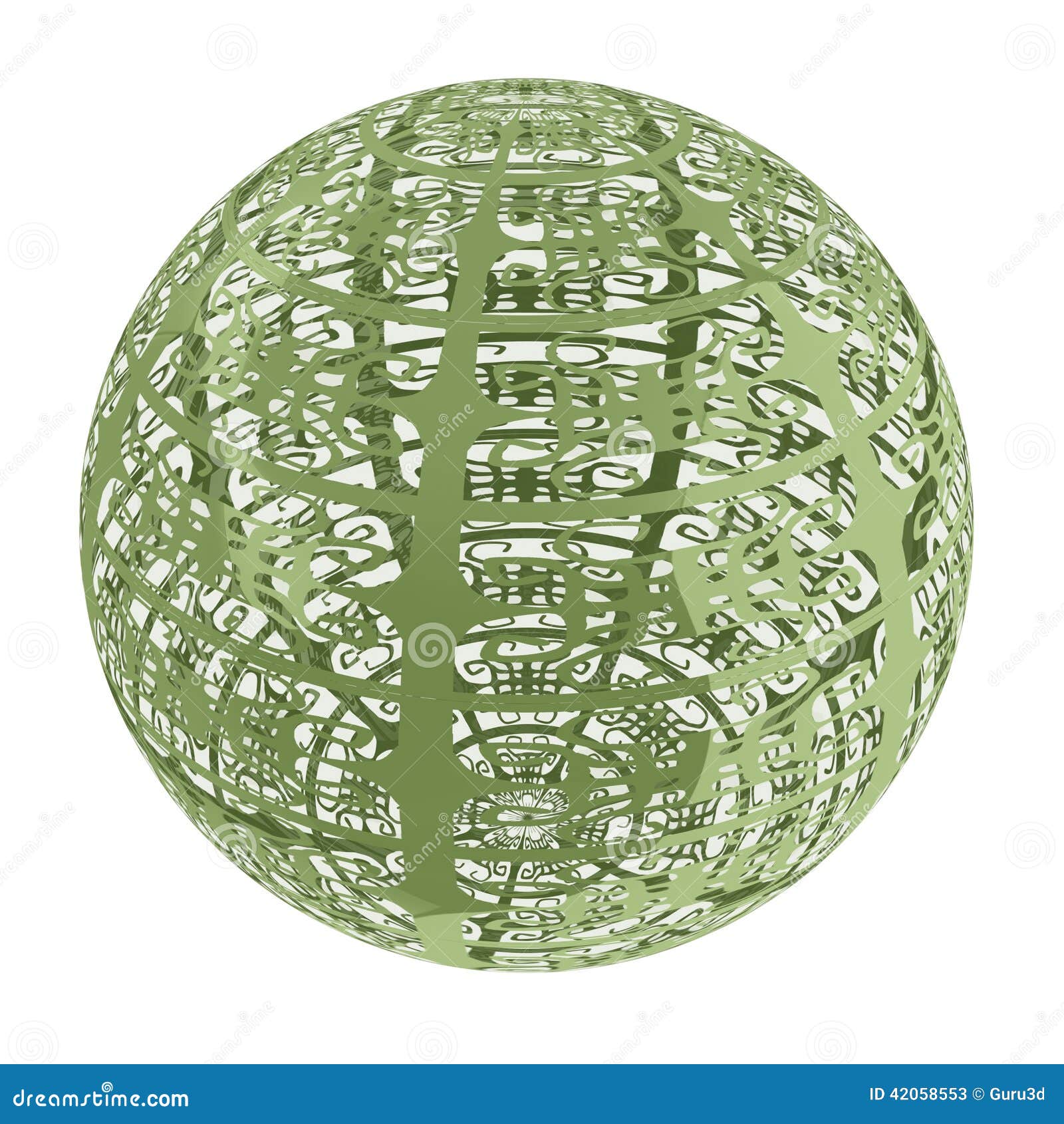 Arabic Abstract Glossy Dark Green Geometric Sphere Stock Illustration ...
