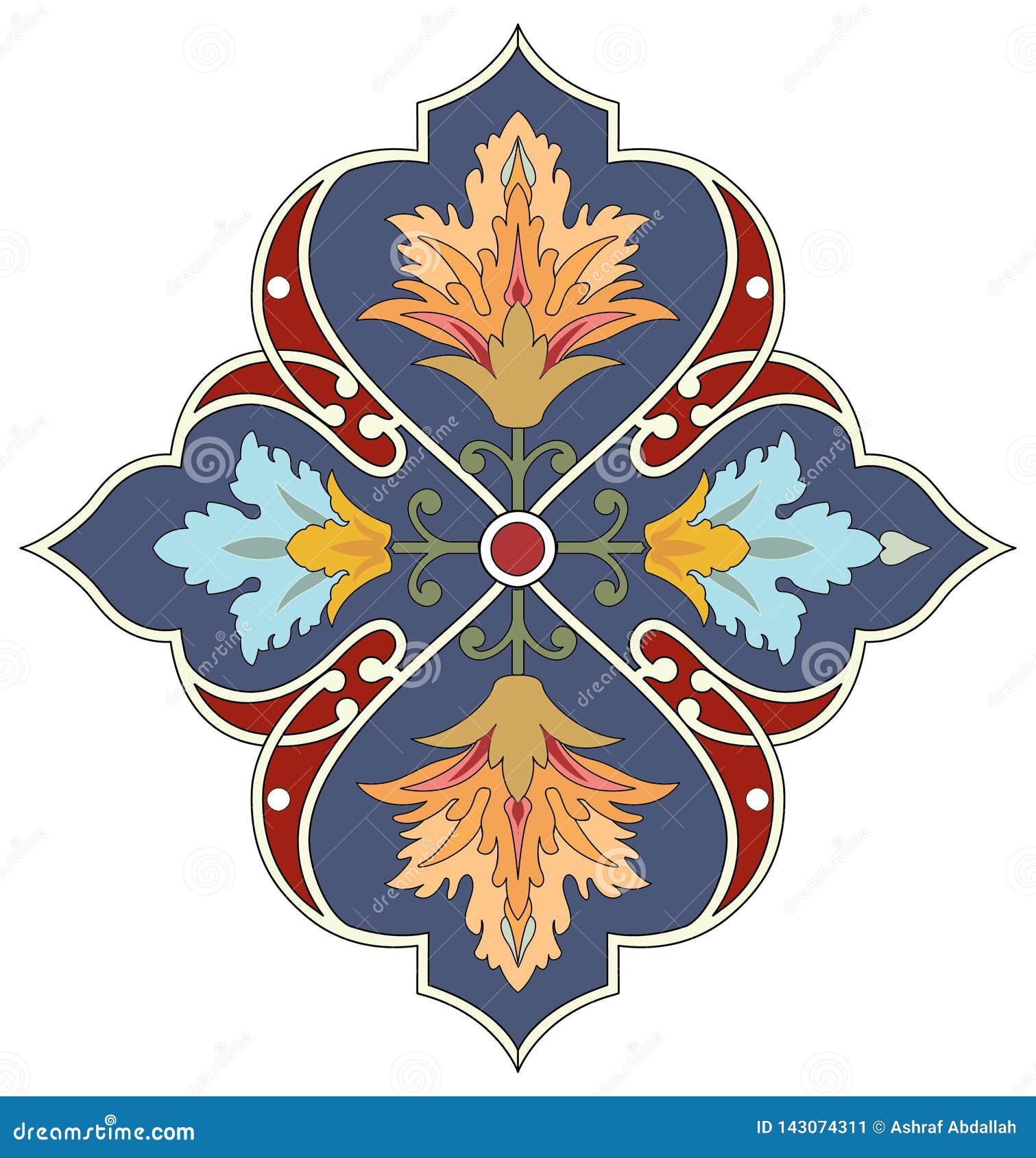 Arabic Arabesque Decorative Ornamental Illustration Design Stock Vector ...