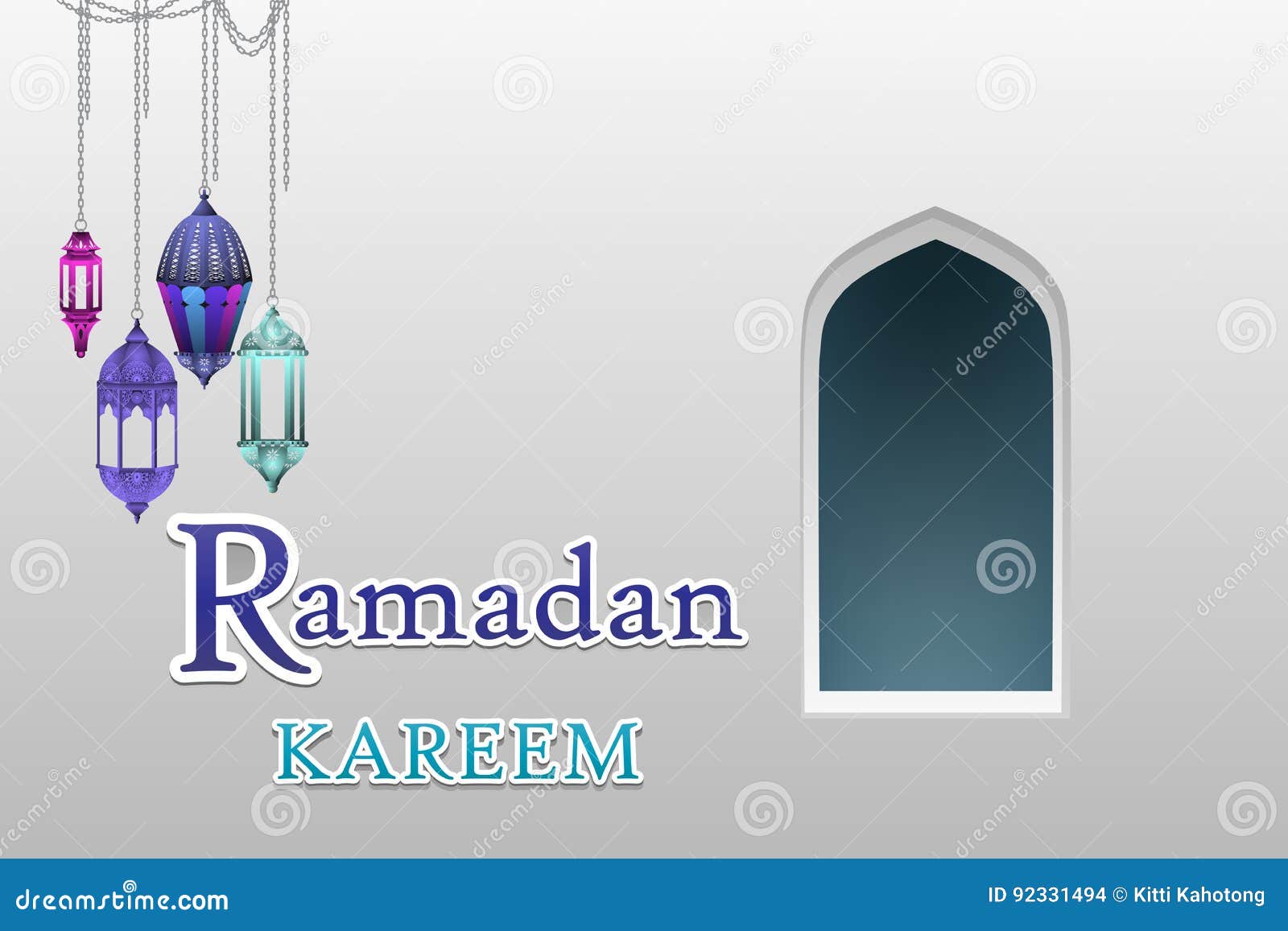 Arabic Arch Windows and Doors with ` Ramadan Kareem ` , Stock ...