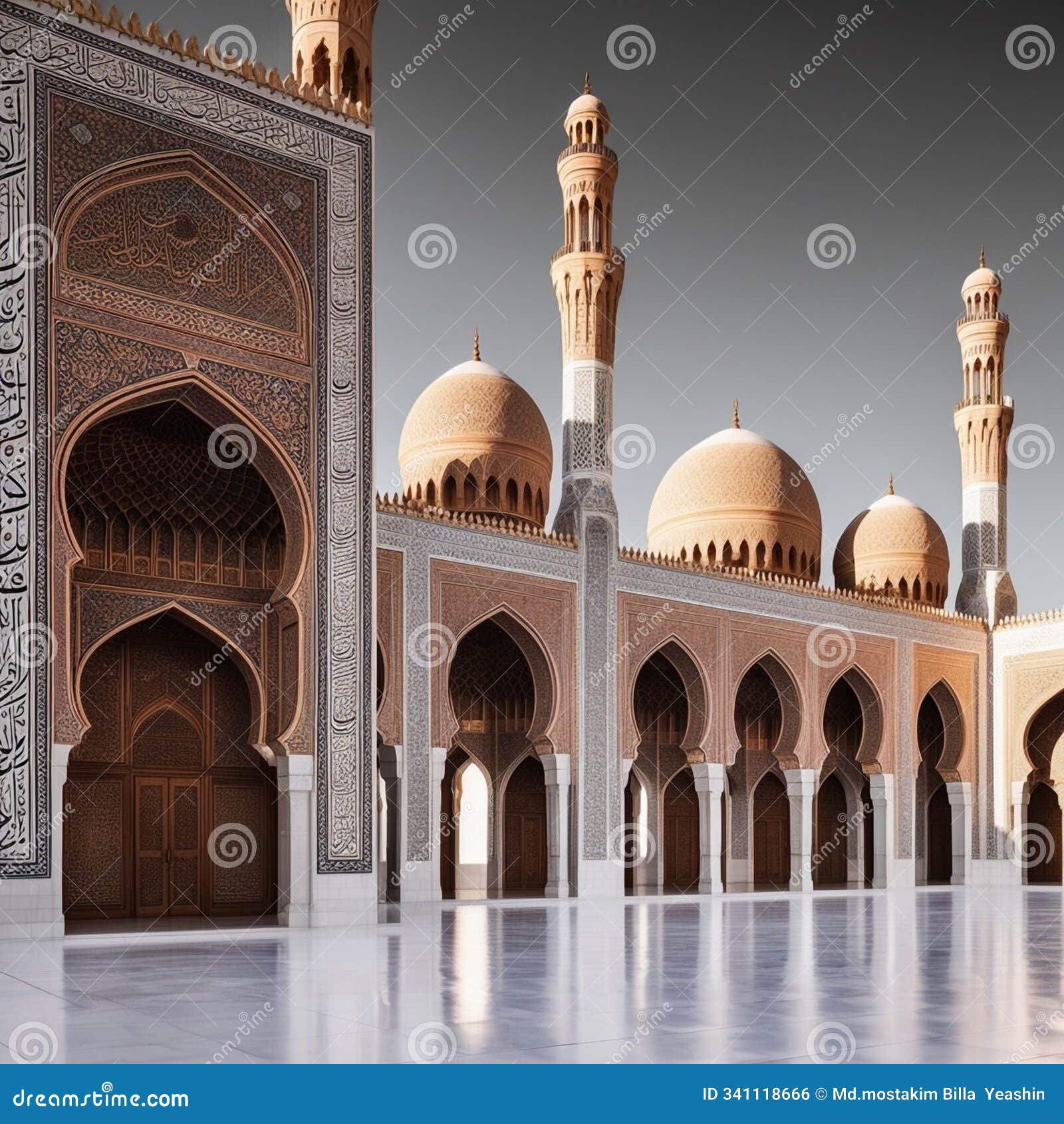 Arabic Architecture, White Background with Typical Geometry of Arabic ...