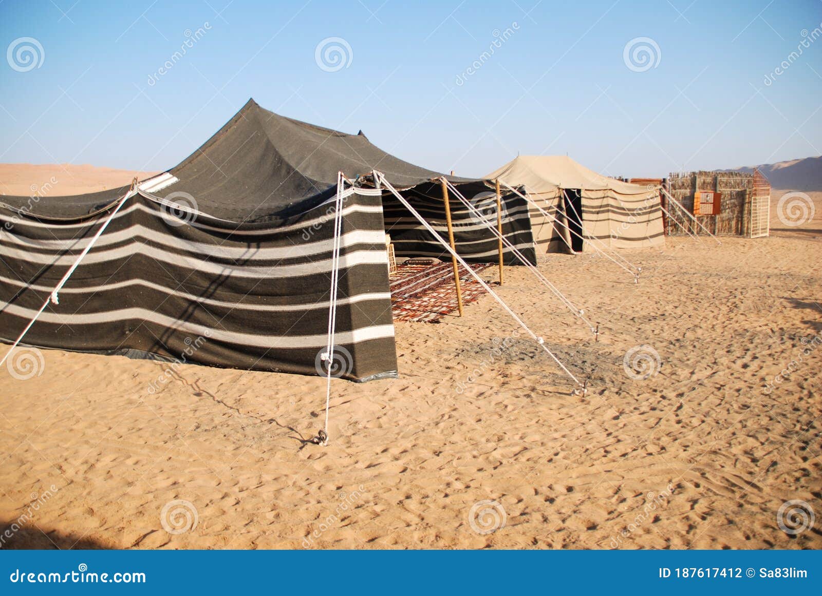 Arabic Bedouin Tents in the Desert Stock Photo - Image of duabi, arabic ...