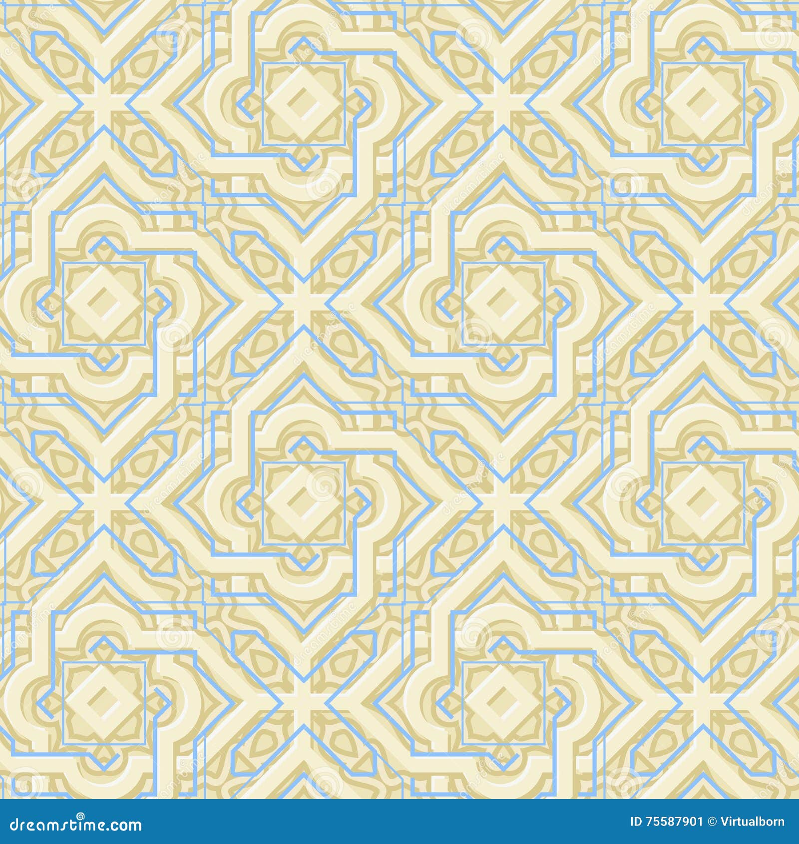 Arabic Beige Pattern stock illustration. Illustration of arabesque ...