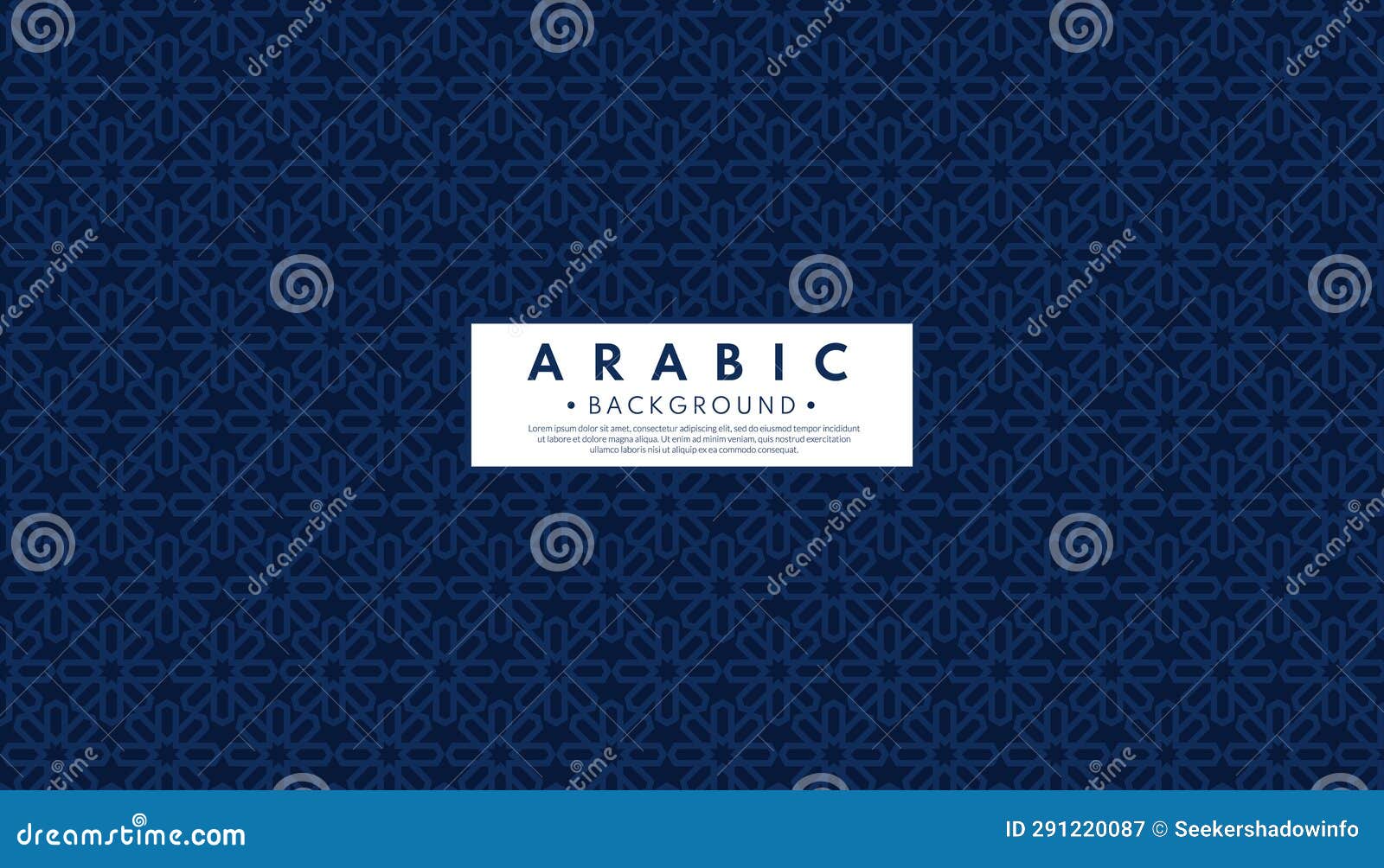 Arabic Blue Pattern Seamless Background. Islamic Window Style Concept ...