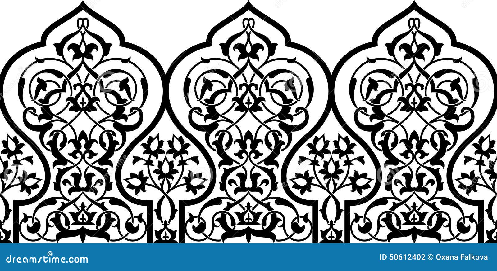 Arabic border stock vector. Illustration of ottoman, persian - 50612402