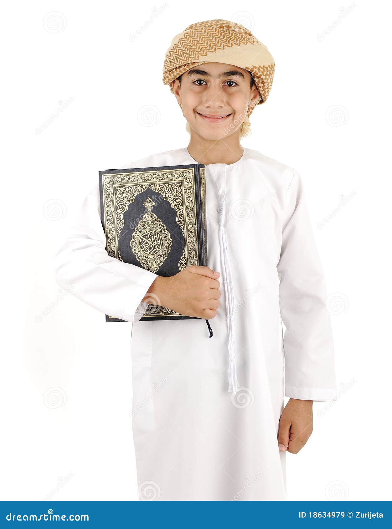 Arabic boy with Koran stock image. Image of isolated - 18634979