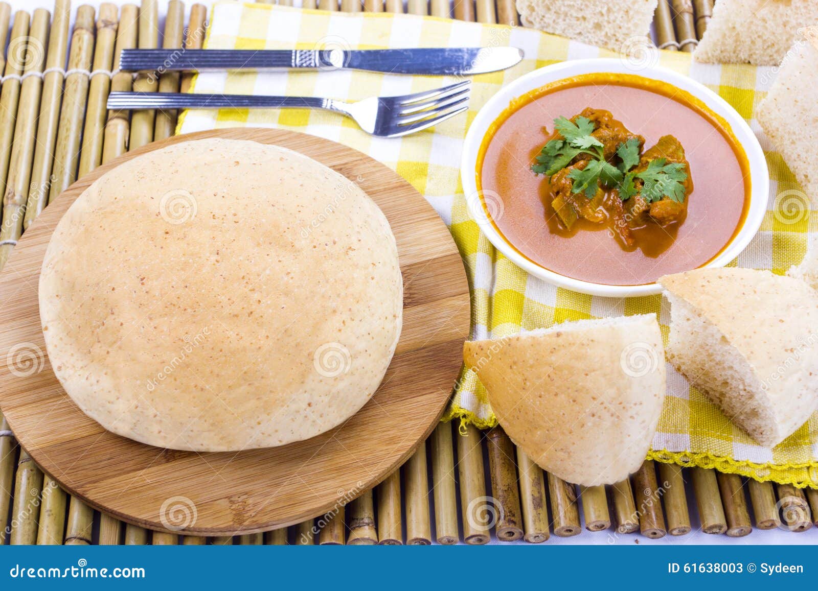 Arabic bread and curry stock image. Image of bamboo, curry - 61638003