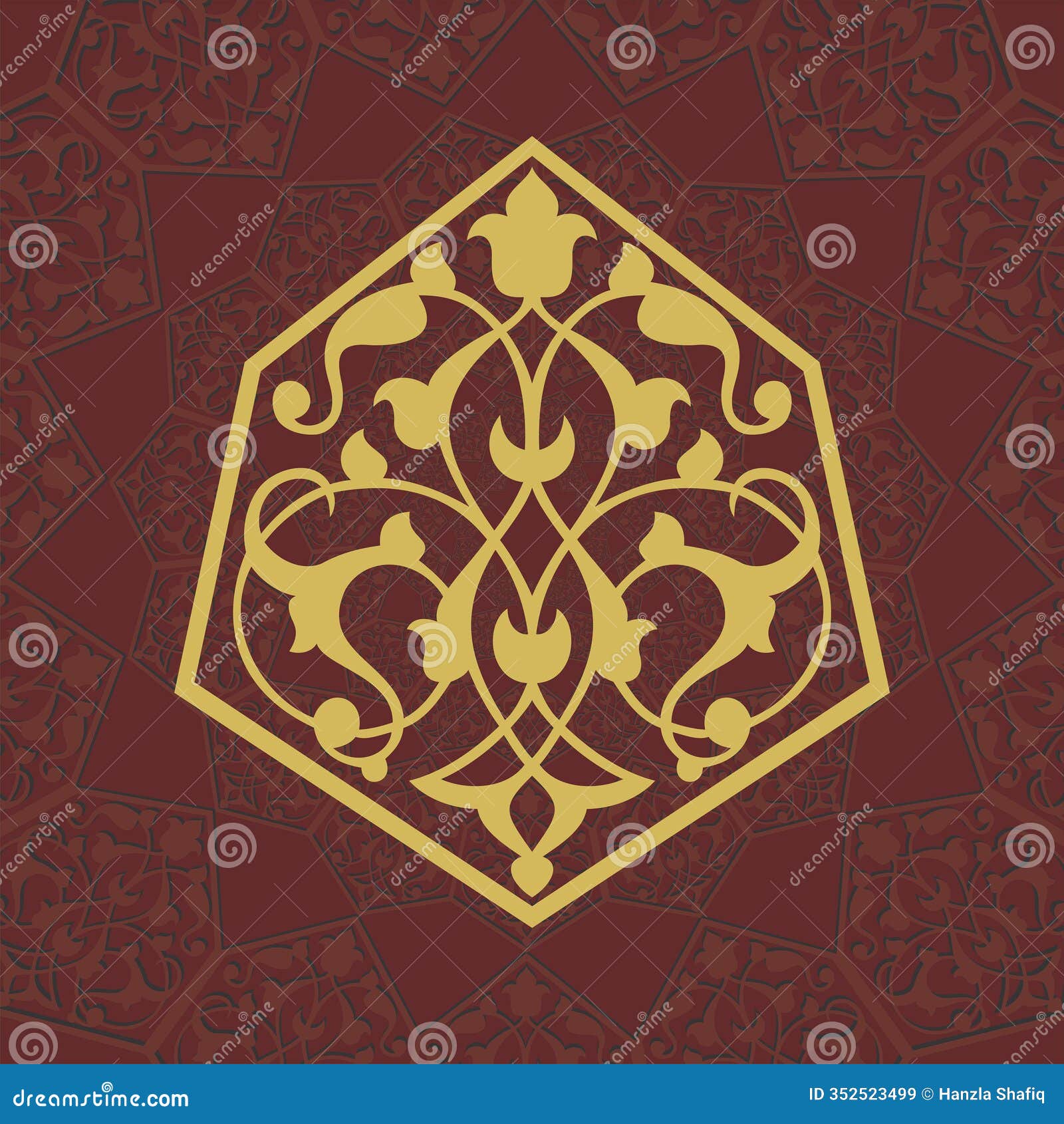 Arabic Calligraphy S Geometrical Pattern Stock Illustration ...