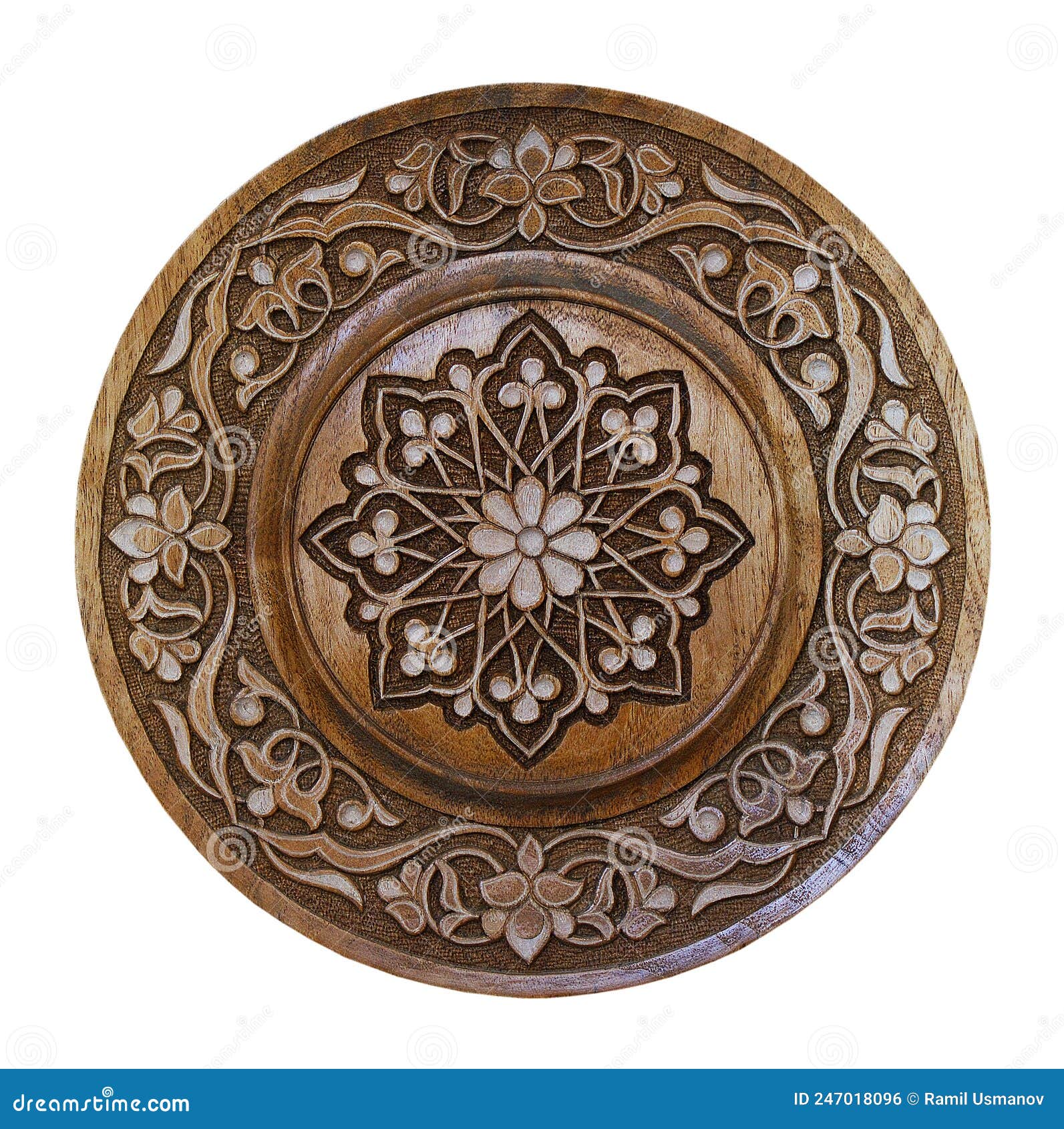 Arabic Carved Ornament on Wooden Plate, Patterns. Stock Photo - Image ...
