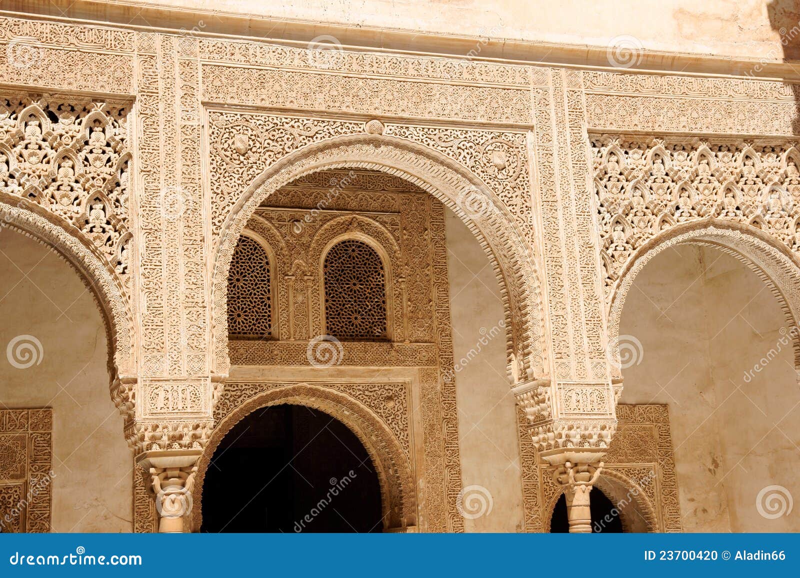 Arabic Carvings at Nasrid Palaces in the Alhambra Stock Photo - Image ...