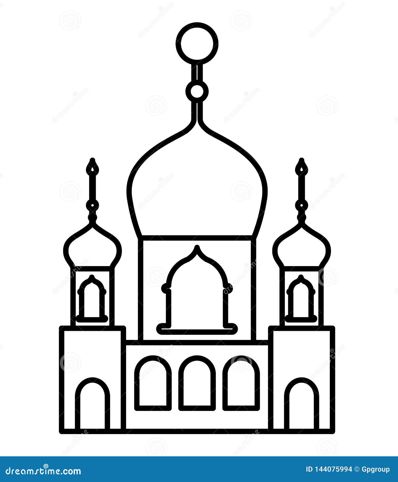 Arabic Castle Building Facade Stock Vector - Illustration of oriental ...