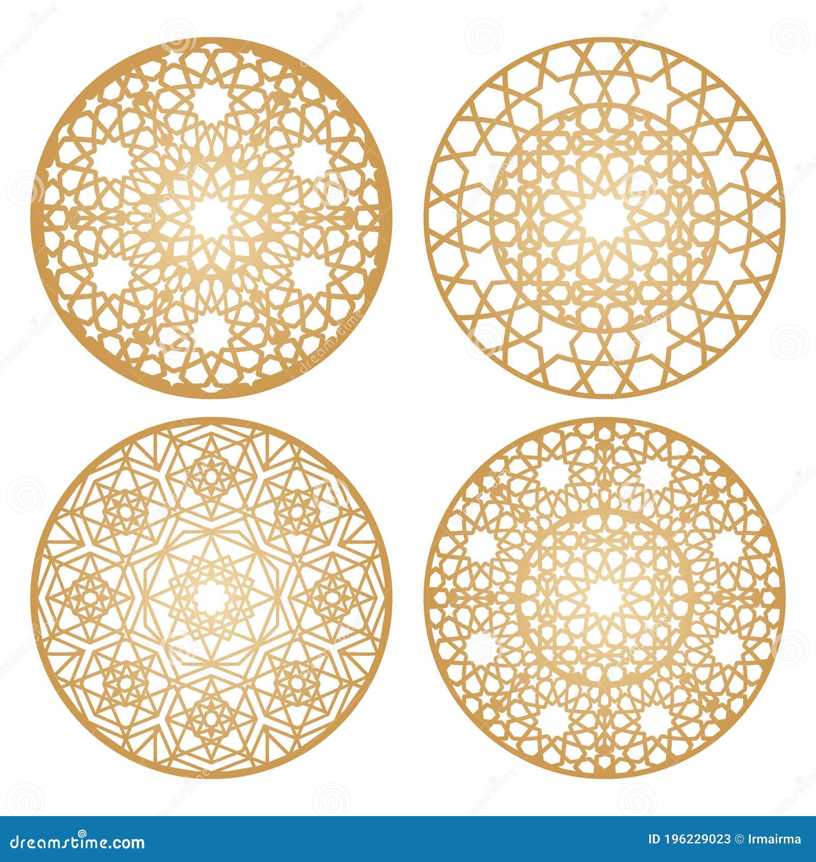 Arabic circle patterns stock vector. Illustration of arabesque - 196229023