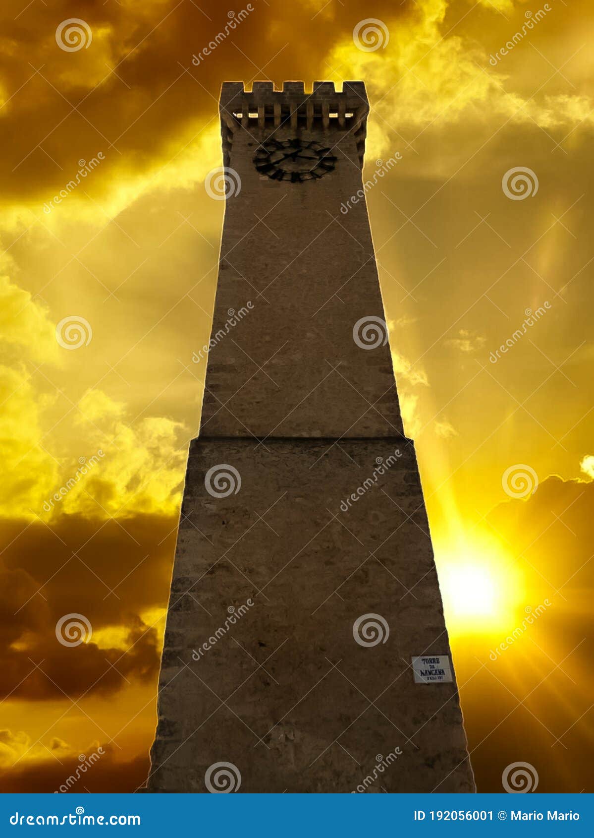 Arabic Clock Tower in Cuenca Spain Stock Image - Image of tree, betwen ...