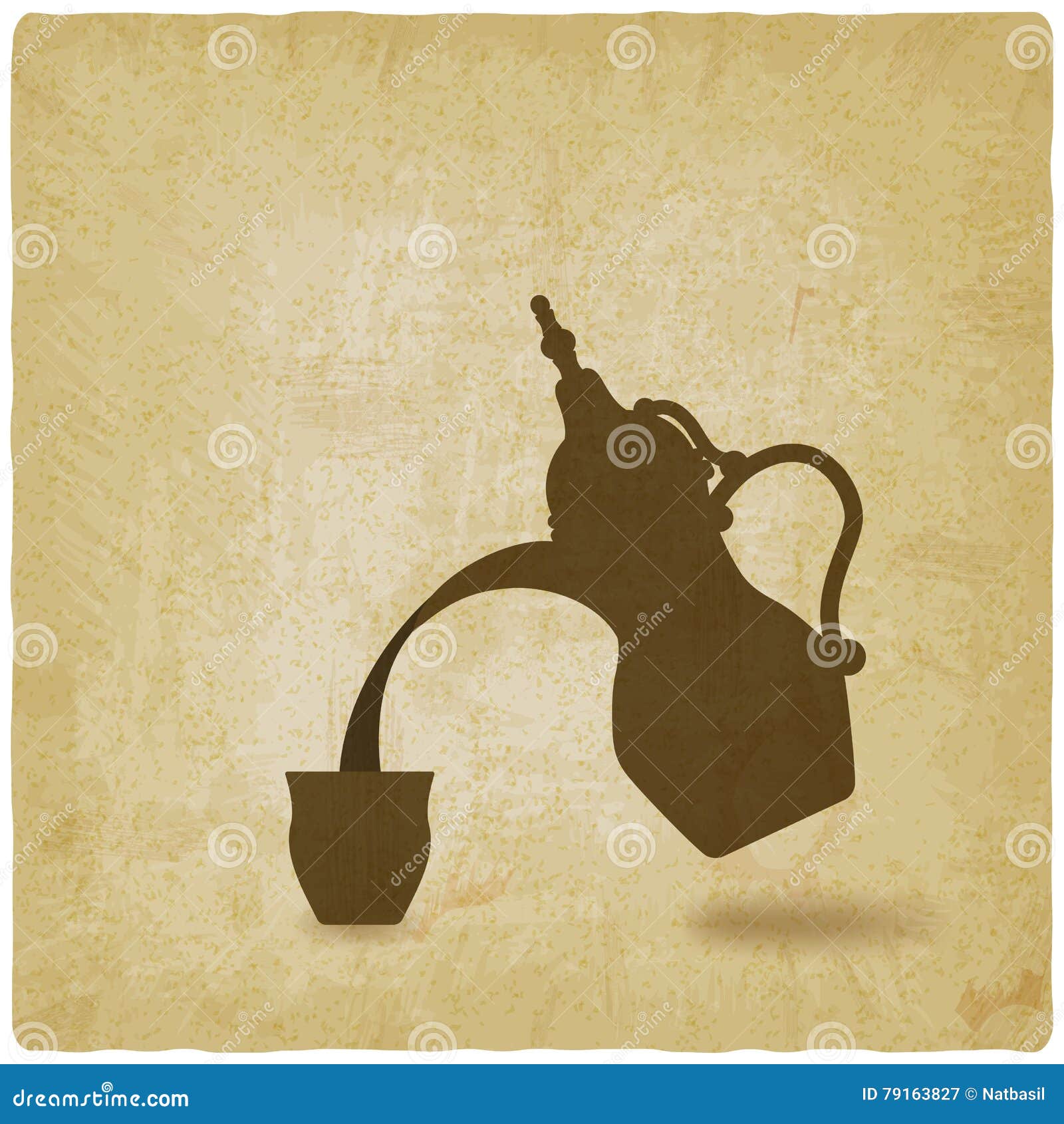 Arabic Coffee Logo Design Background Vector Illustration ...