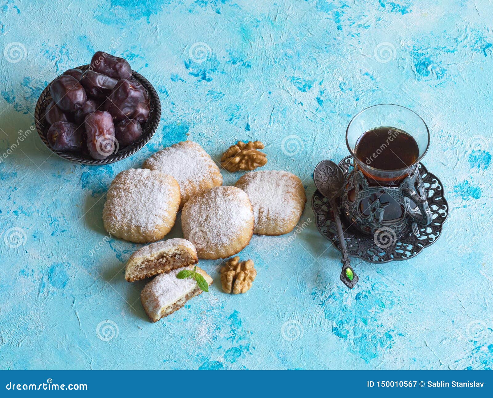Maamoul - Arabic Homemade Cookies Filled with Dates and Walnuts. Close ...
