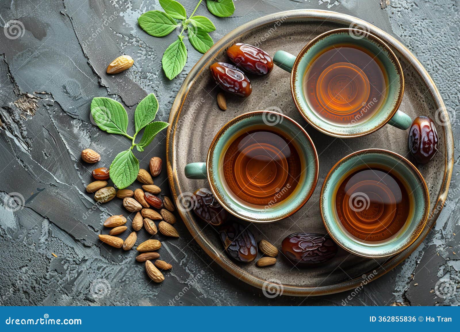 Arabic Tea And Dates Background. Traditional Arabic Tea With Dry ...