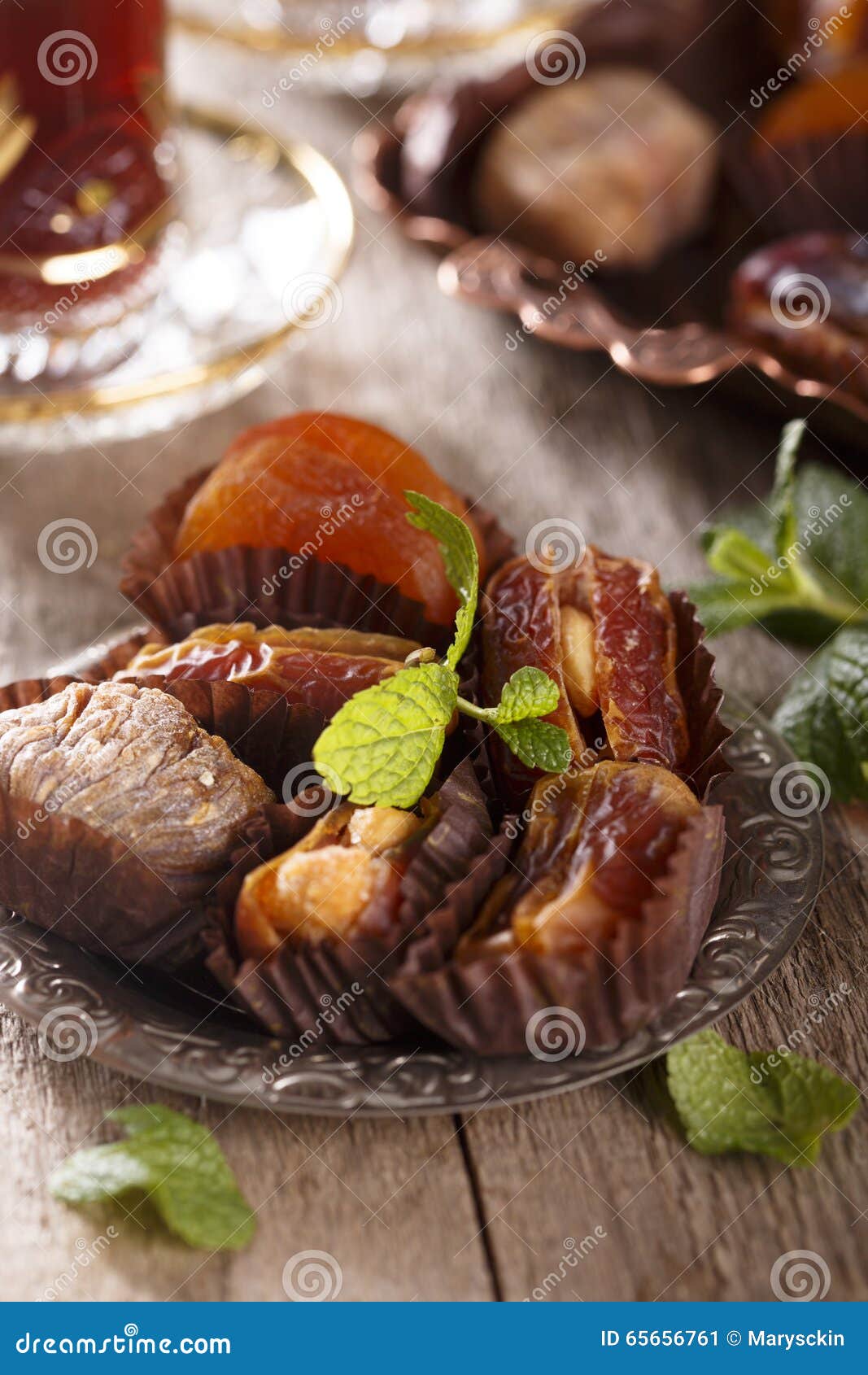 Arabic desserts stock image. Image of hazelnut, dates - 65656761