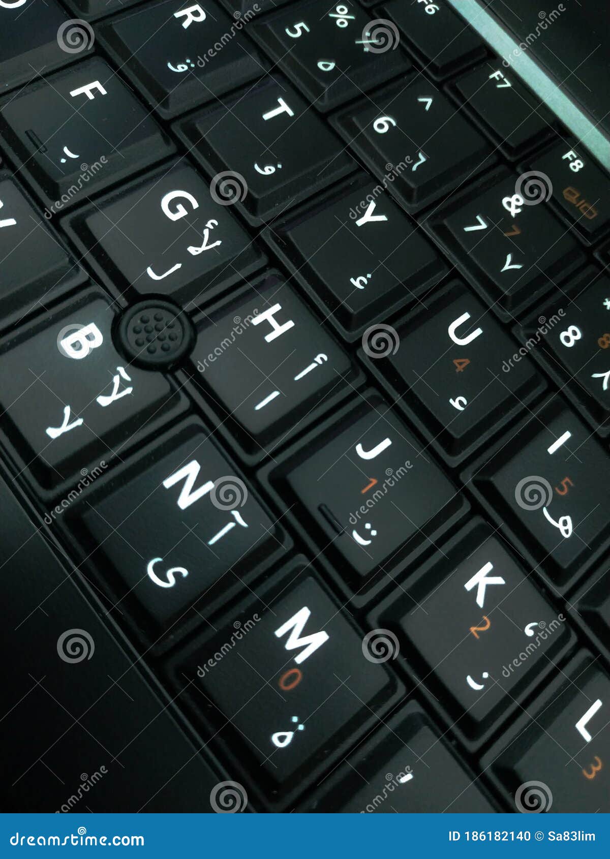 Arabic and English Keyboard Keys Stock Photo - Image of english ...
