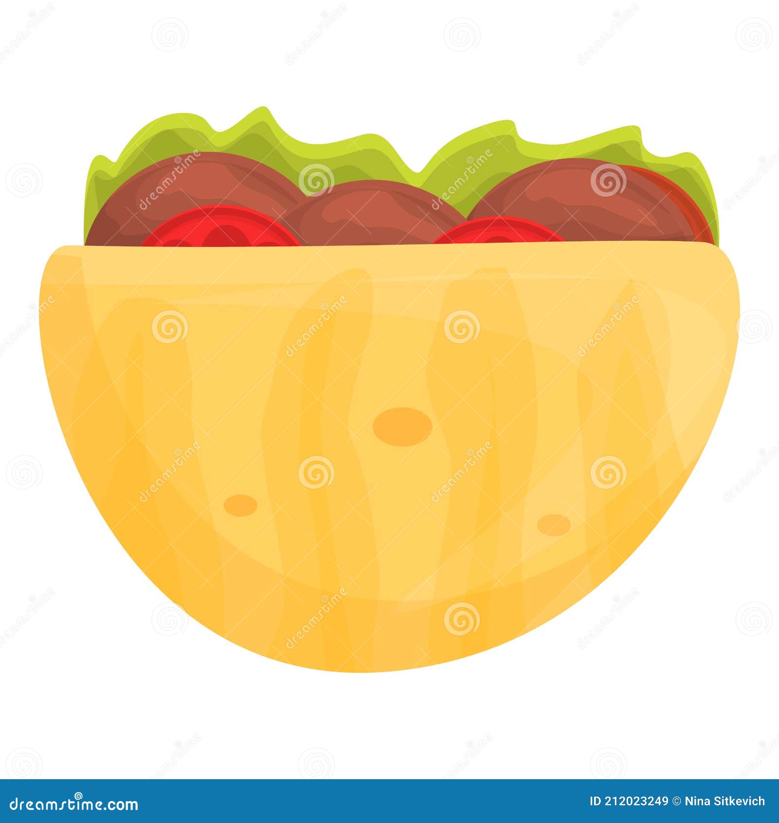 Arabic Falafel Icon, Cartoon Style Stock Vector - Illustration of kebab ...