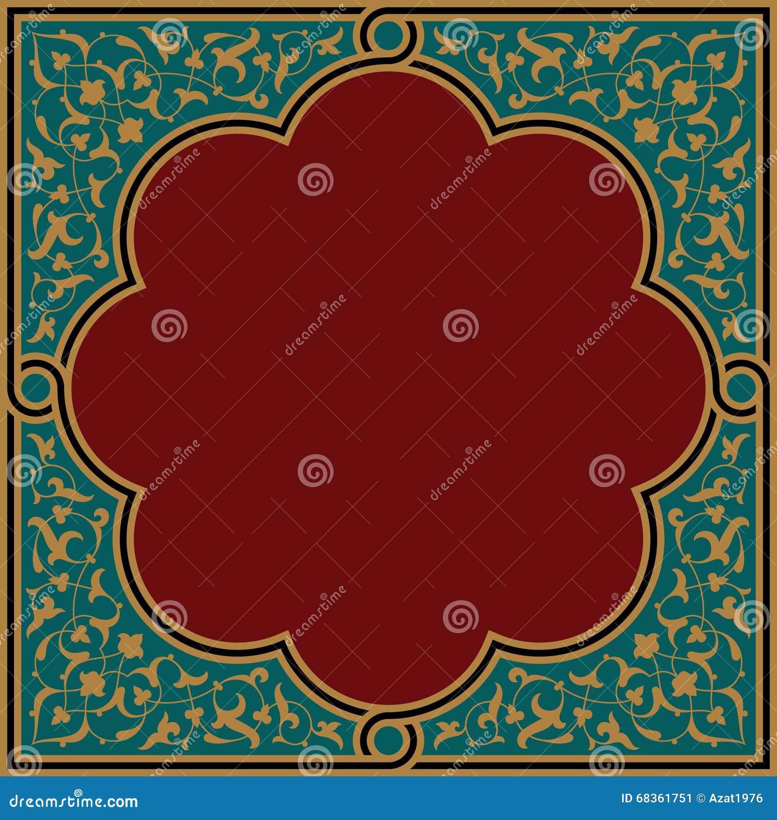 Arabic Floral Frame stock illustration. Illustration of painting - 68361751