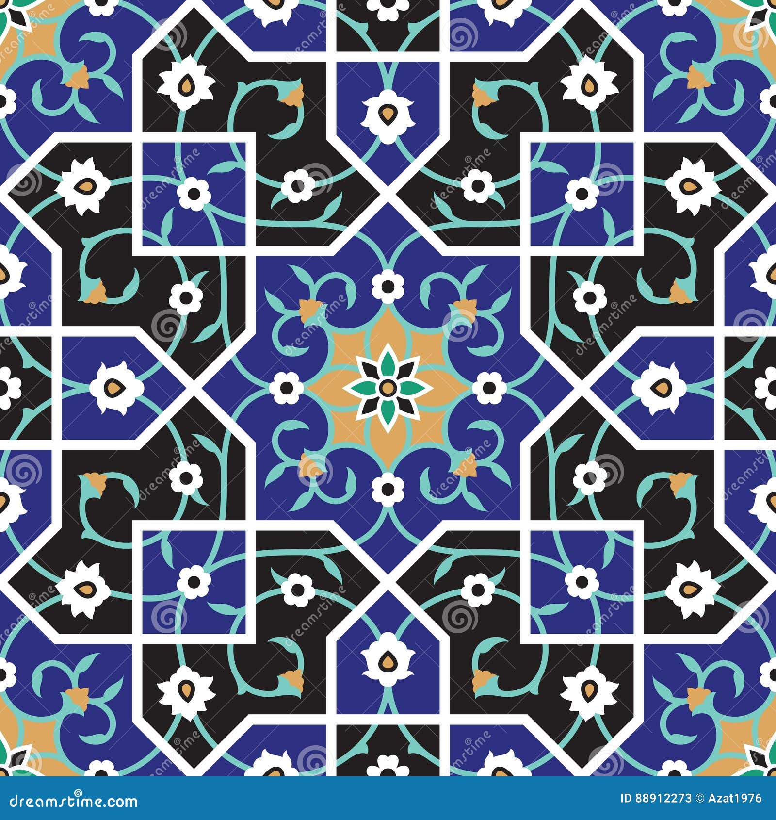 Arabic Floral Seamless Pattern. Traditional Arabic Islamic Background ...