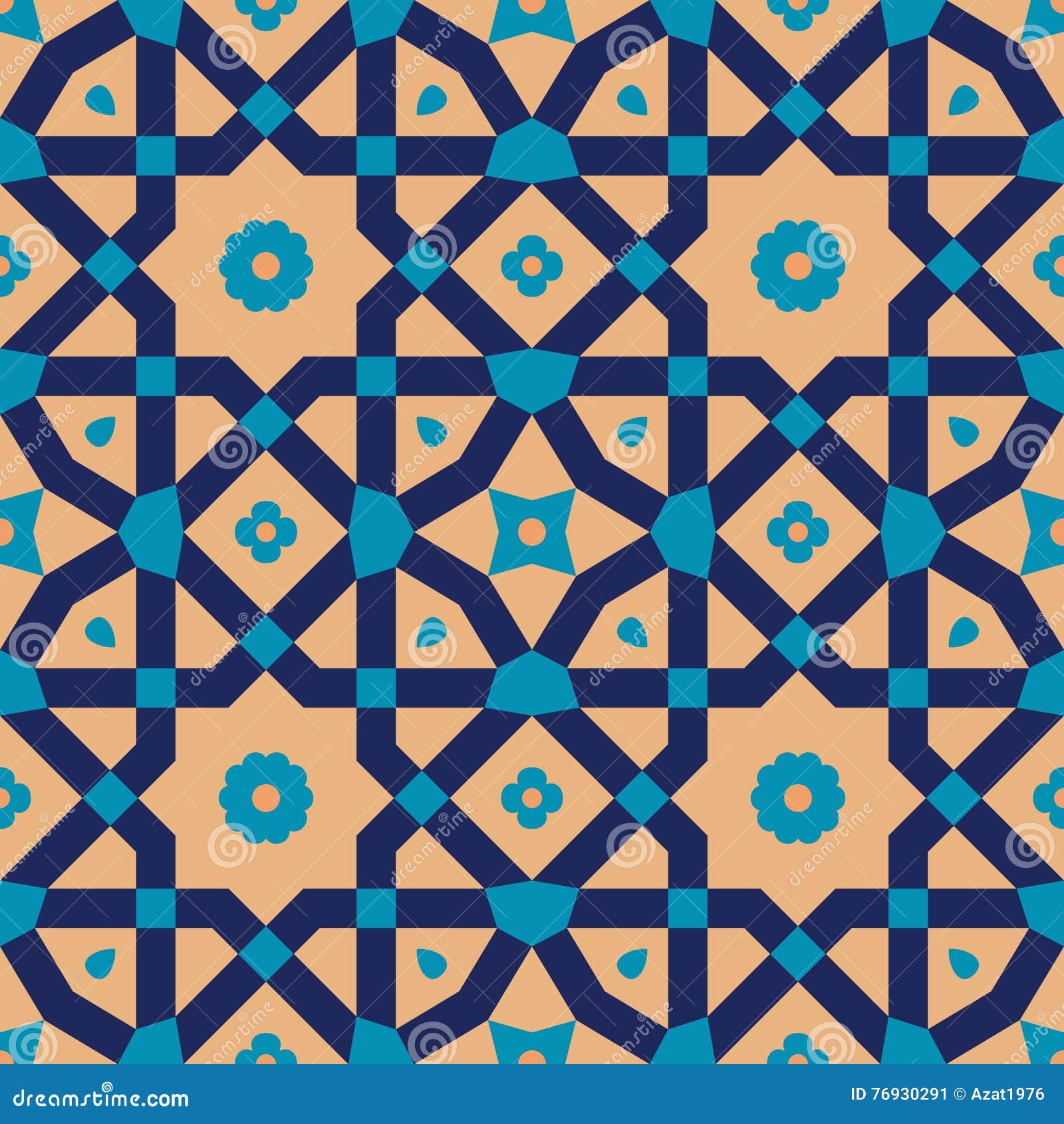 Arabic Floral Seamless Pattern. Stock Vector - Illustration of moroccan ...