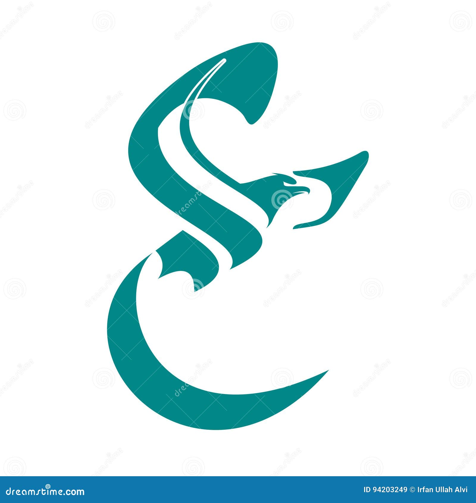 Arabic Font Eagle Vector Logo Design. Stock Vector - Illustration of ...