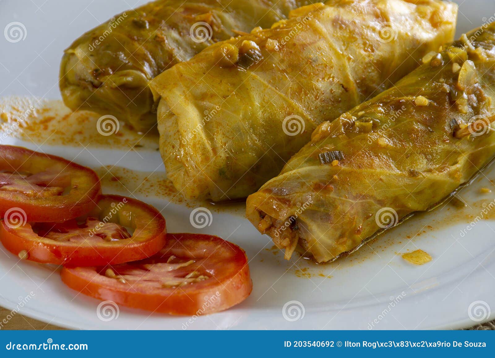 Appetizing Cabbage Rolls with Rice and Ground Beef Stock Photo - Image ...