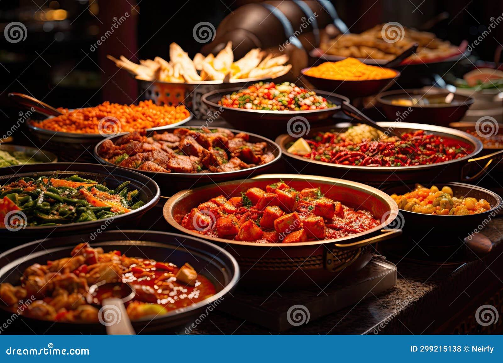 Arabic food buffet stock photo. Image of meal, gourmet - 299215138