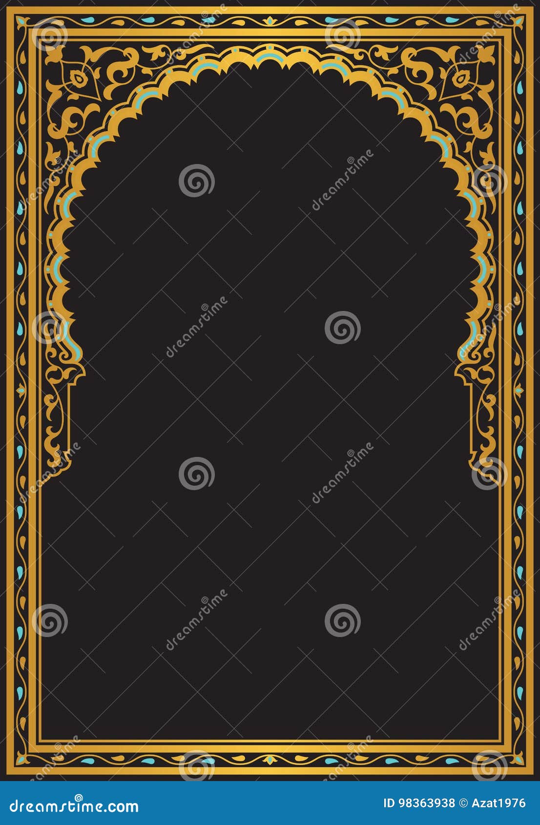 Arabic Geometric Frame. stock vector. Illustration of graphic - 98363938