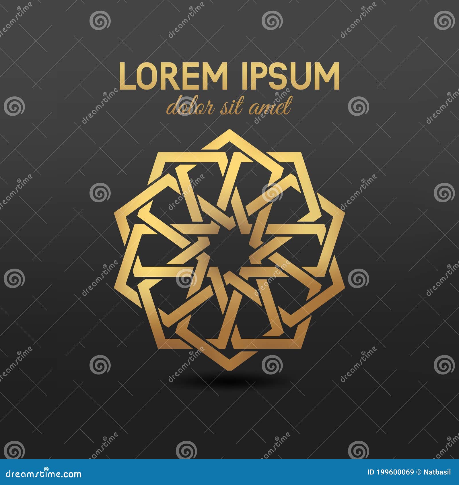 Arabic Geometric Golden Circular Pattern Stock Vector - Illustration of ...