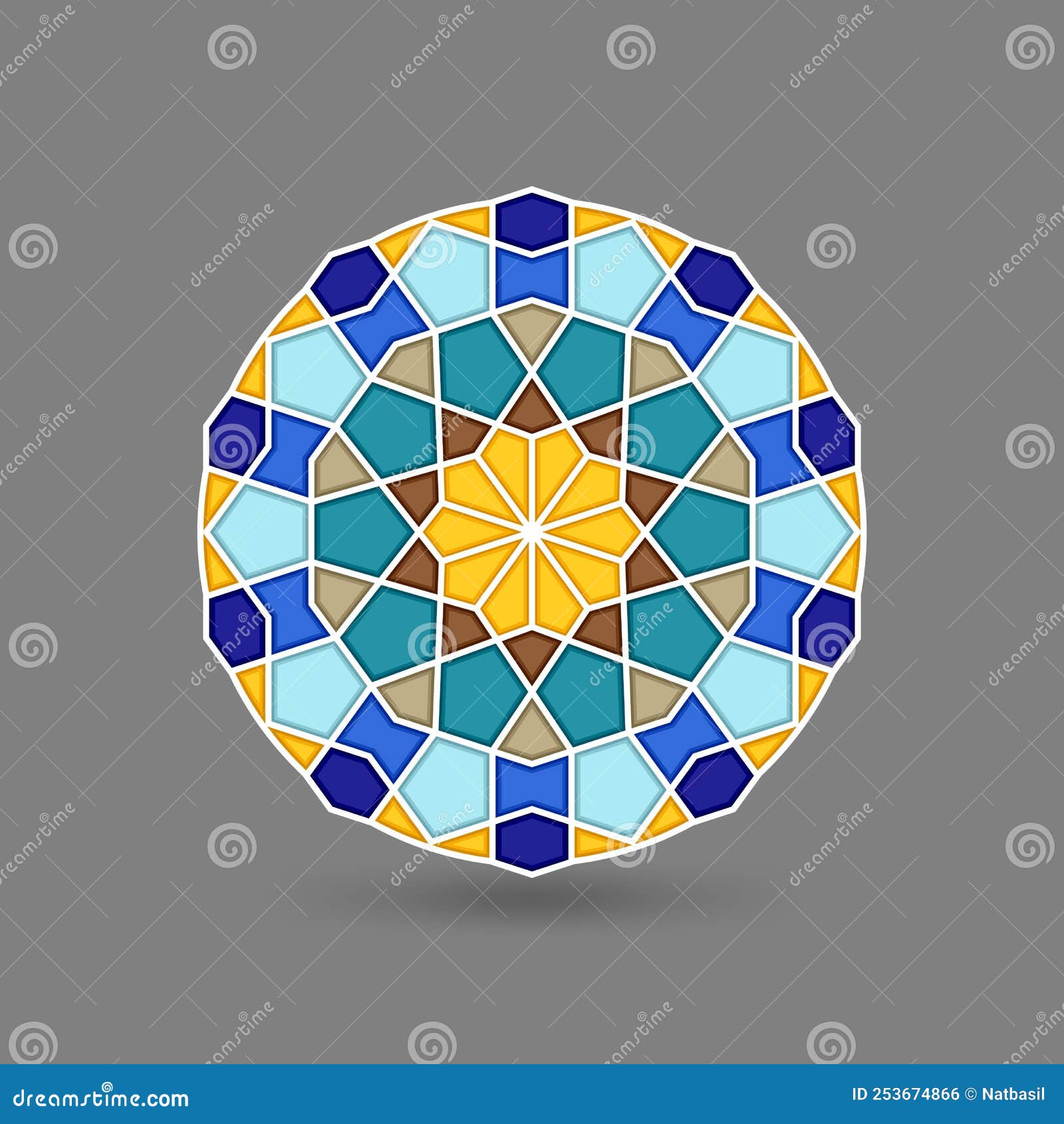 Arabic Geometric Mosaic Circular Pattern Stock Vector - Illustration of ...