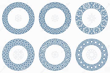 Arabic Geometric Round Patterns Set Stock Vector - Illustration of ...