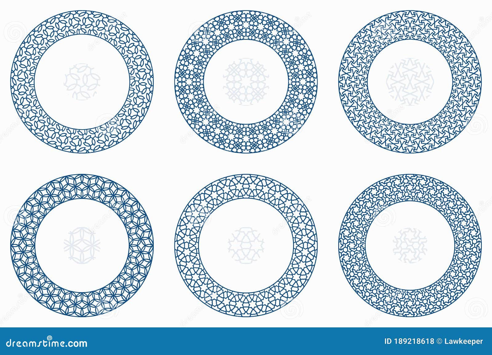 Arabic Geometric Round Patterns Set Stock Vector - Illustration of adha ...