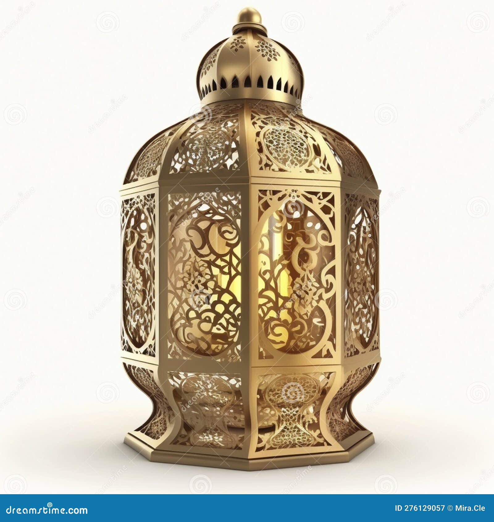 Arabic Gold Vintage Luminous Lantern, Created with Generative AI Stock ...