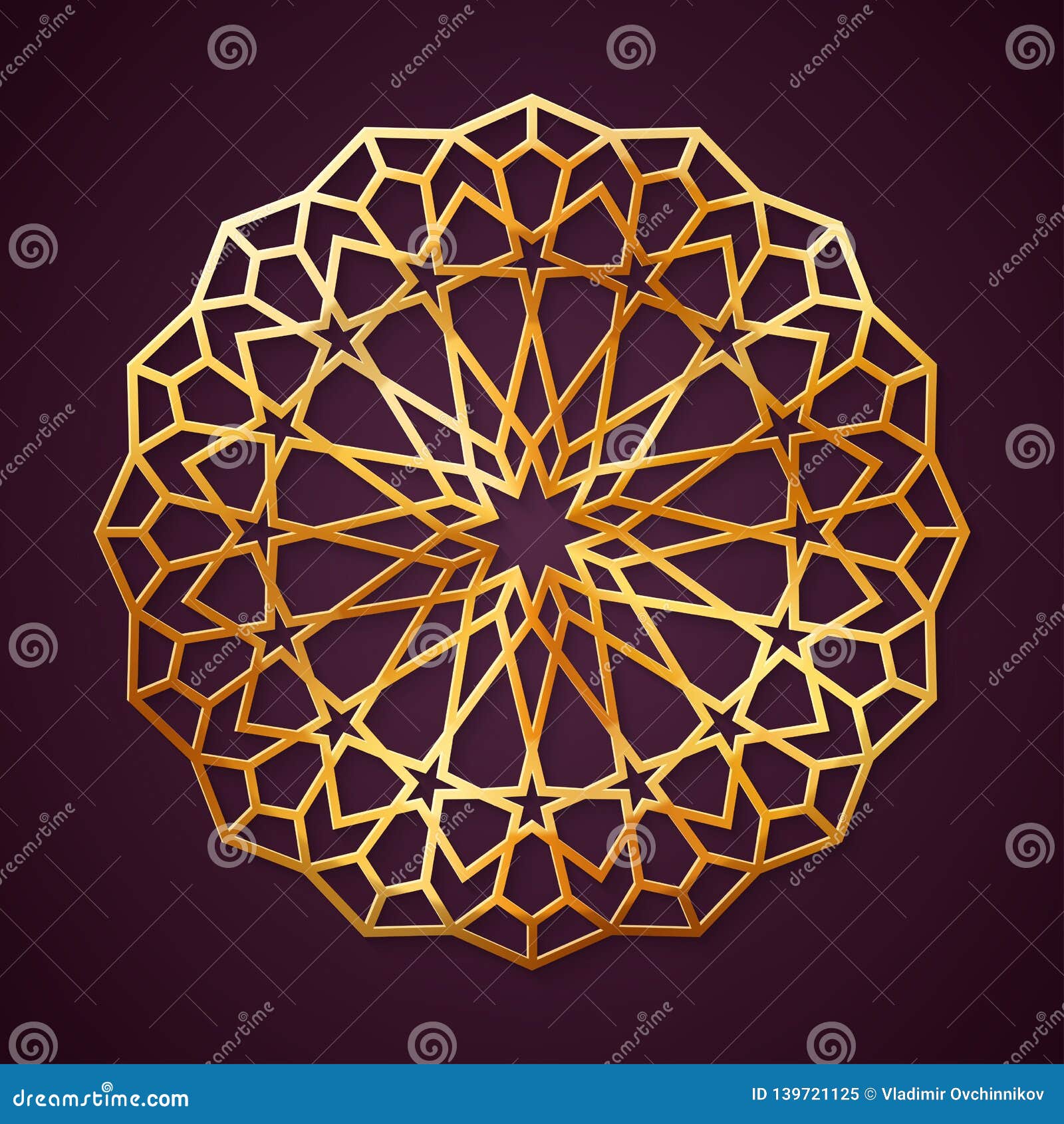 Arabic Golden Pattern stock vector. Illustration of decoration - 139721125