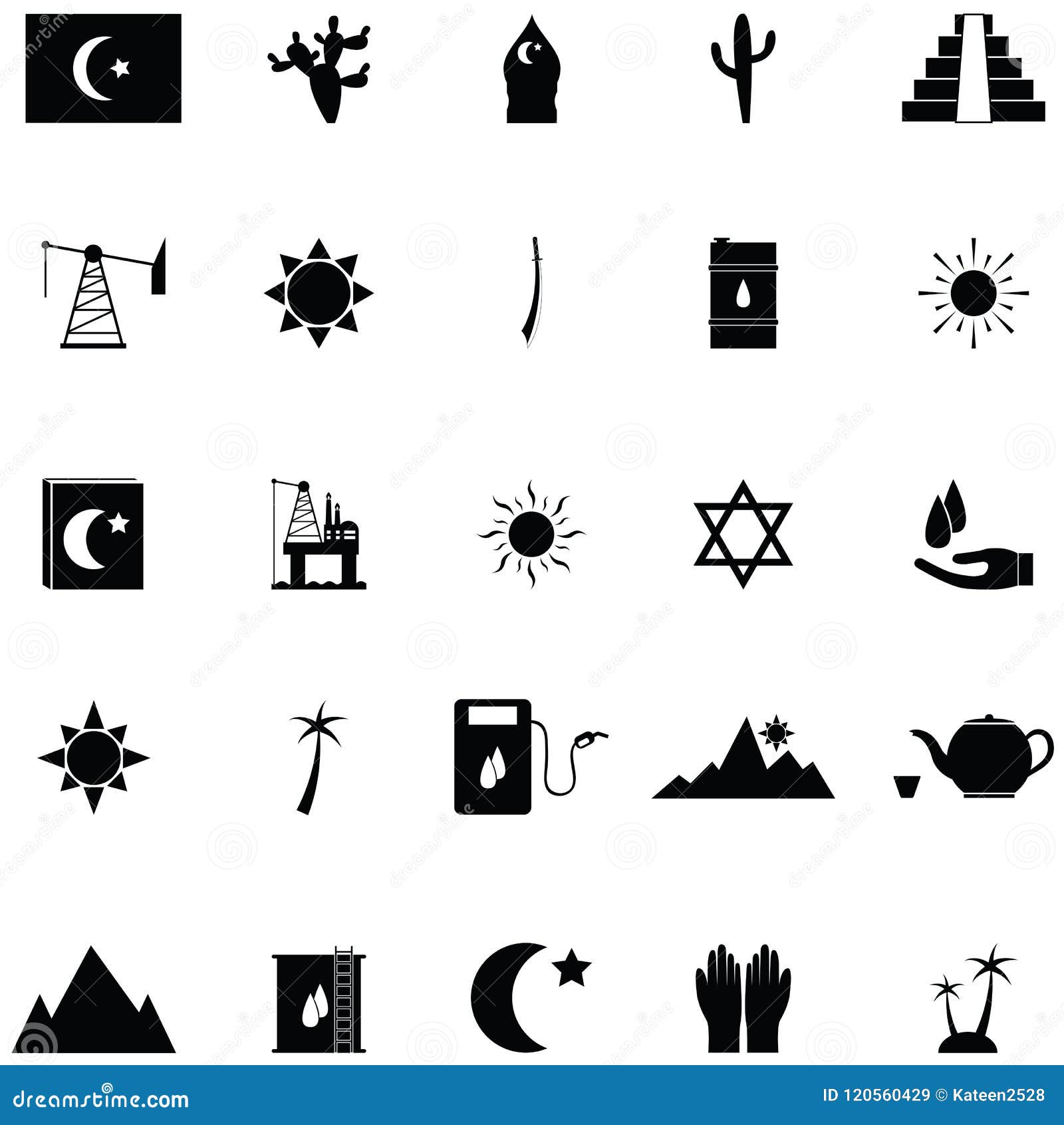 Arabic icon set stock vector. Illustration of arabic - 120560429