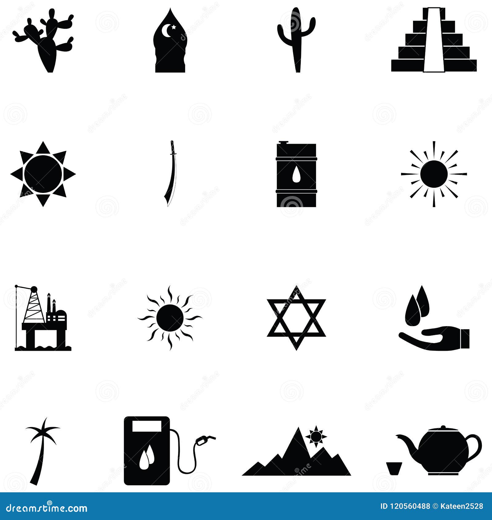 Arabic icon set stock vector. Illustration of moon, religion - 120560488
