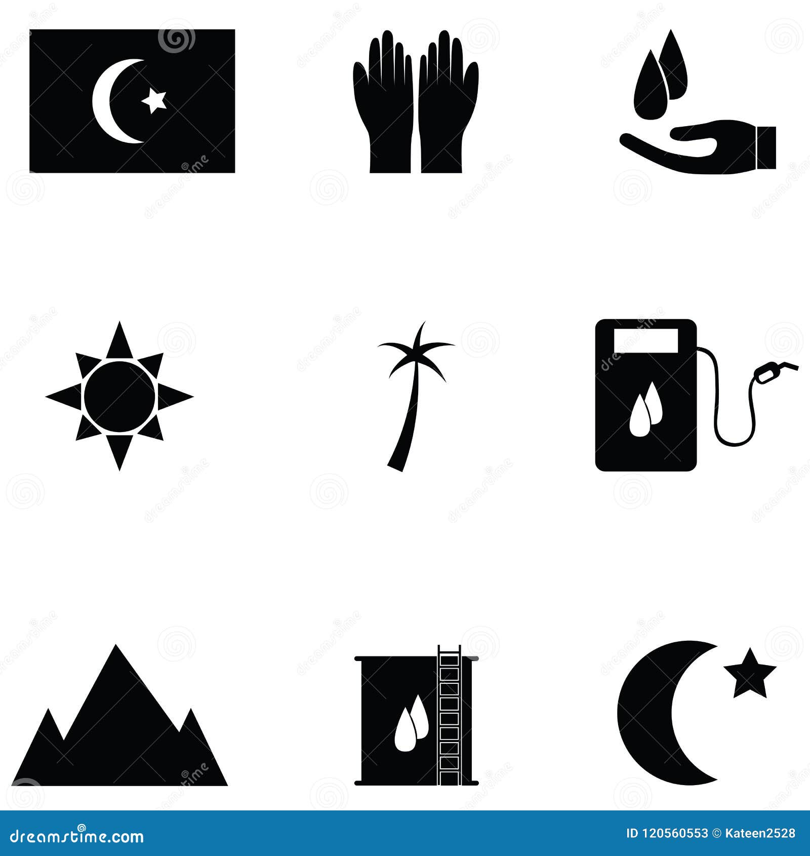 Arabic icon set stock vector. Illustration of line, arabian - 120560553