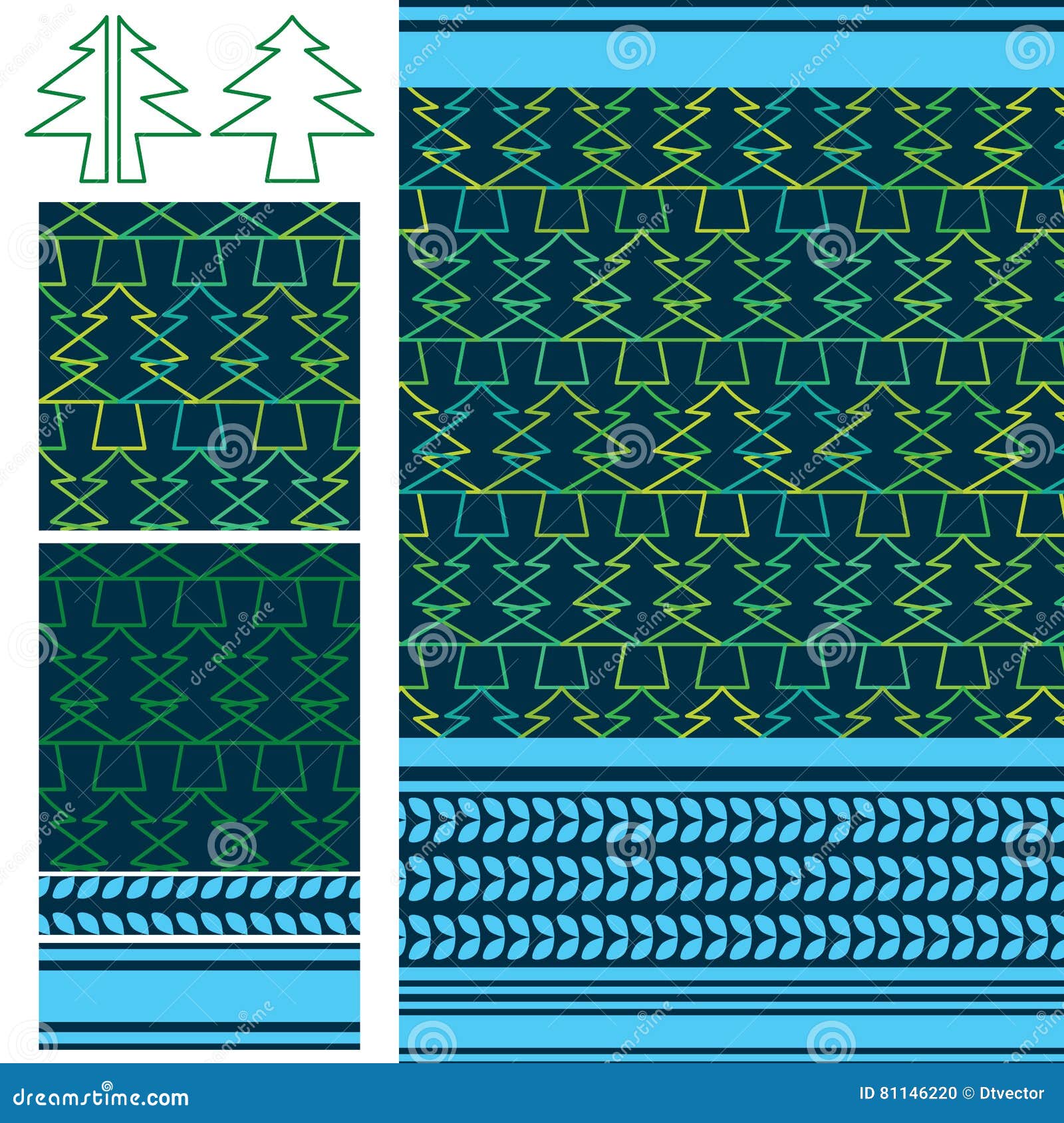 Arabic Idea Pine Tree Connect Seamless Pattern Stock Vector ...