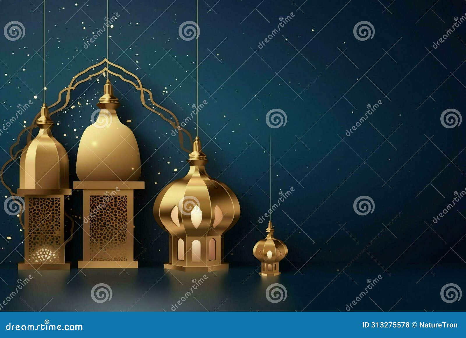 Arabic Islamic Calligraphy of Gold Lamp on the Wall Arabic Islamic ...