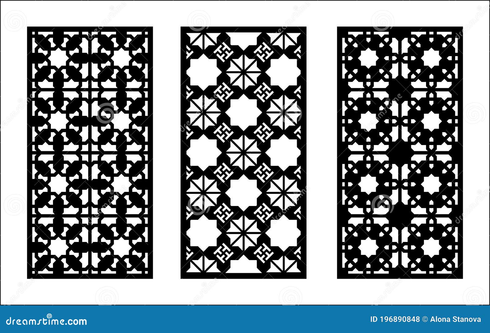 Arabic Islamic Decorative Wall, Screen, Panel Pattern with Stars ...