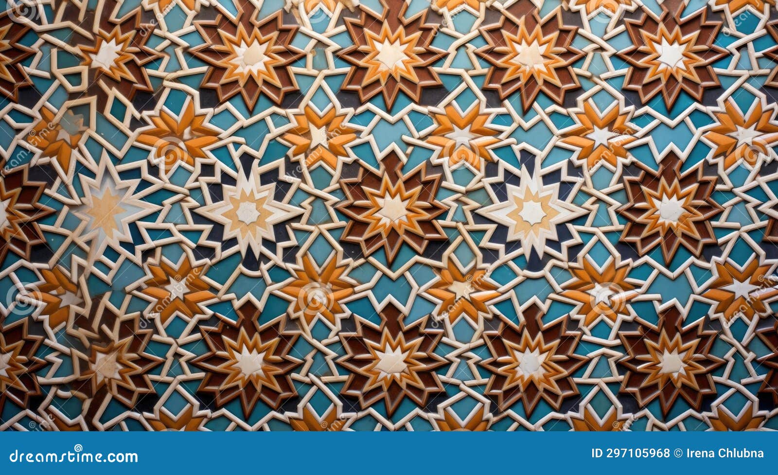 Arabic Islamic Geometric Tile Pattern. Generative AI Stock Illustration ...