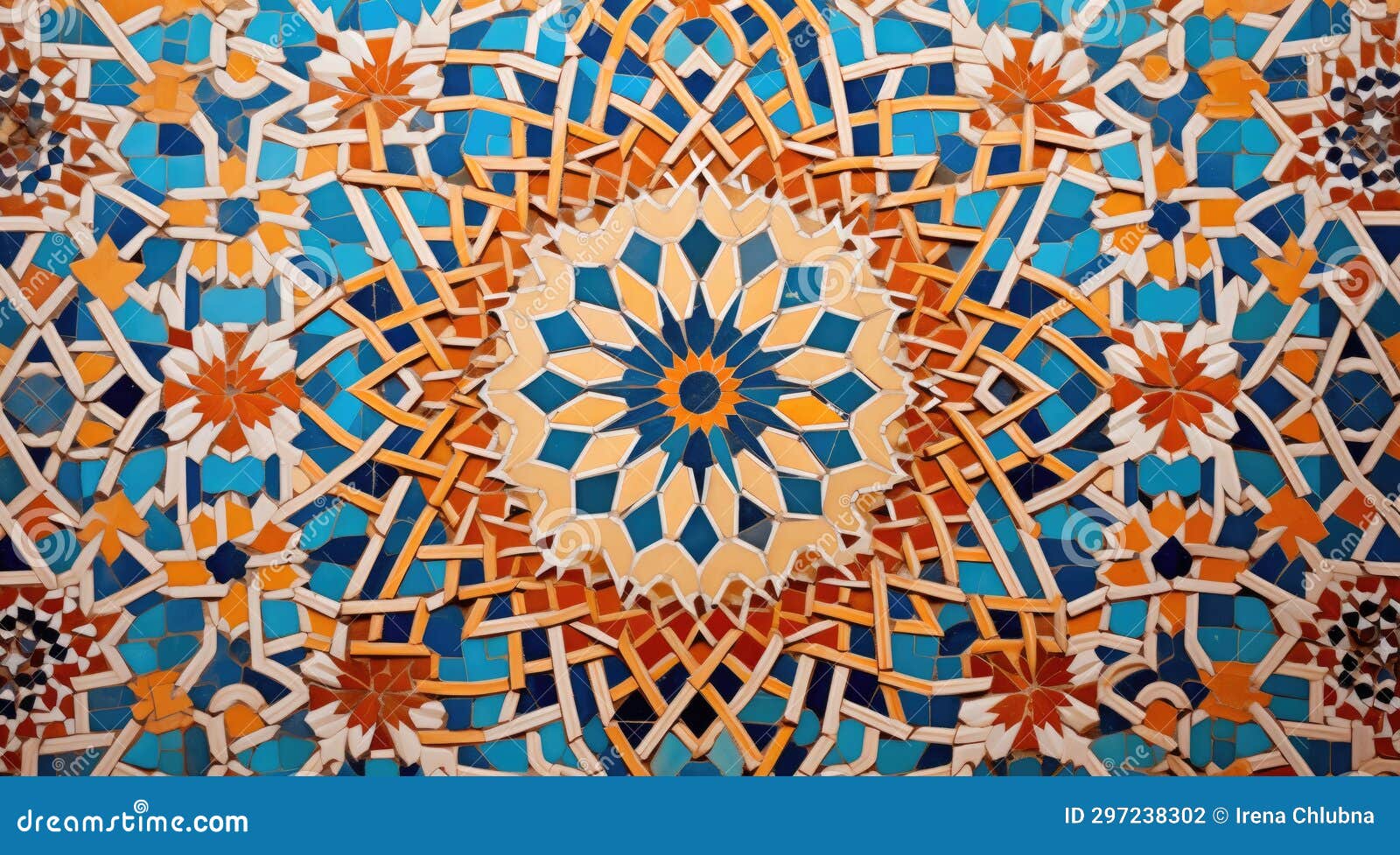Arabic Islamic Geometric Tile Pattern. Generative AI Stock Illustration ...