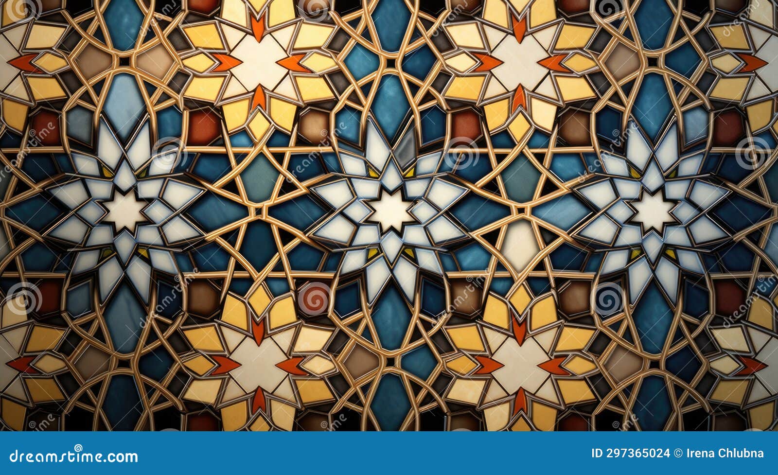Arabic Islamic Geometric Tile Pattern. Generative AI Stock Illustration ...