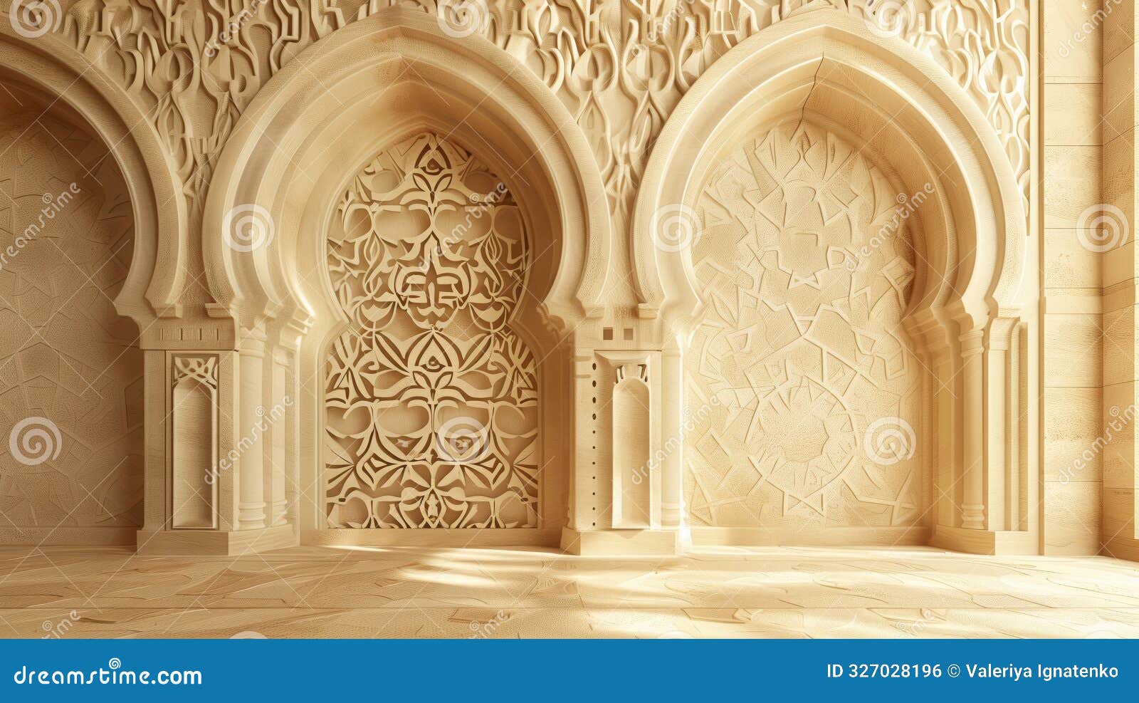 Arabic,Islamic Style Wall Design with Arch and Arabic Pattern.3d ...