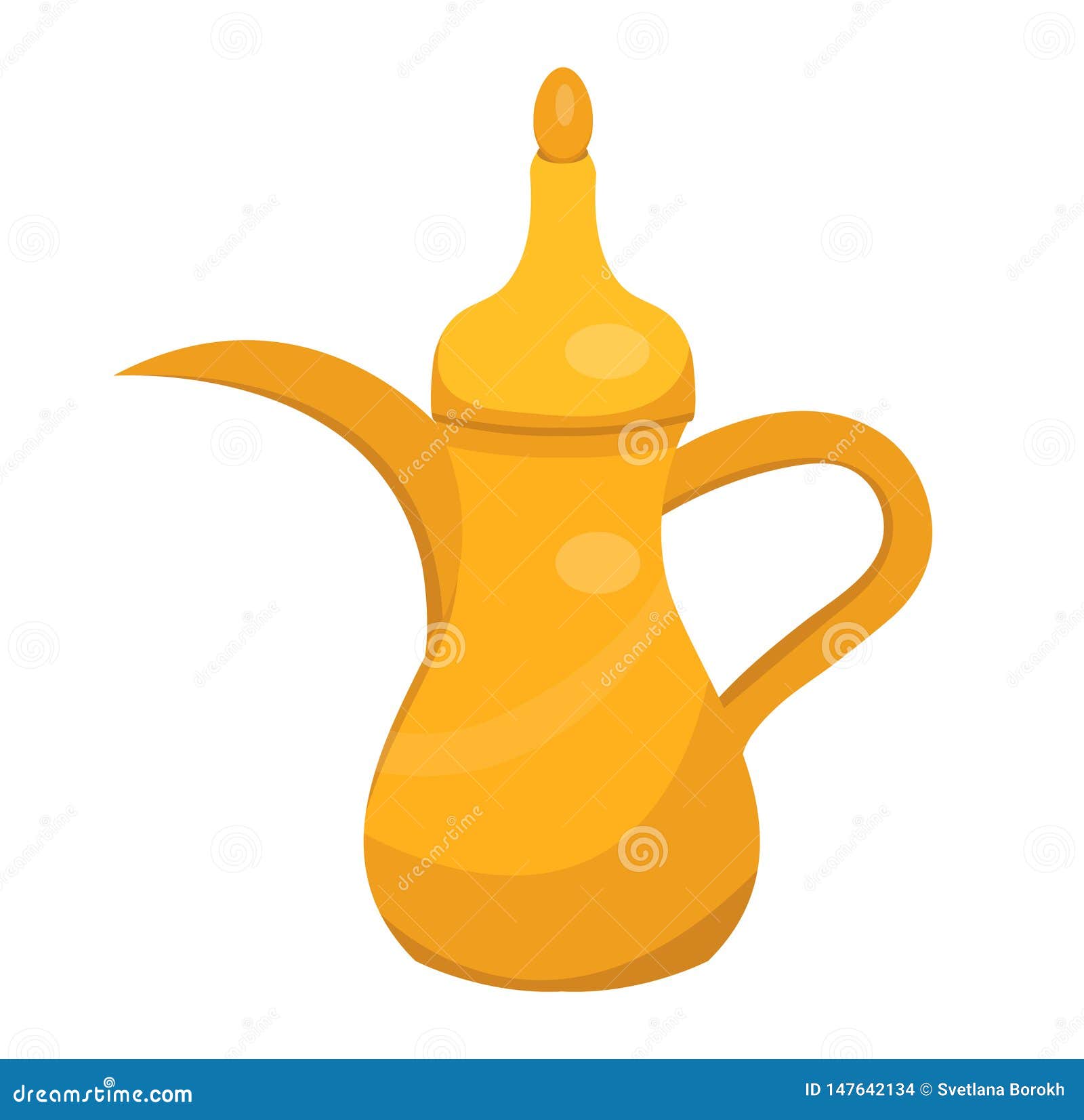 Arabic Jug, Flat Style Icon. Isolated on White Background. Vector ...